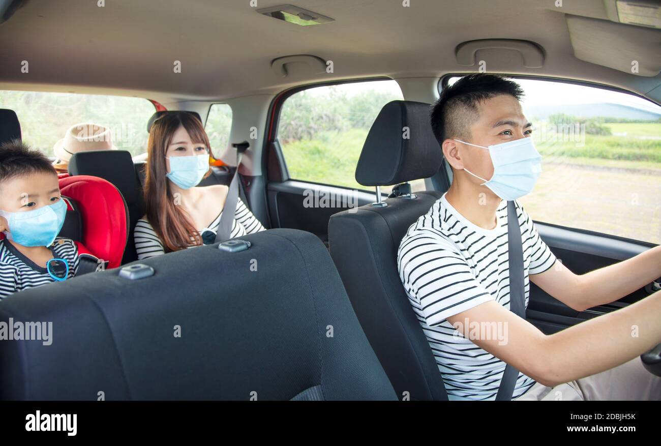 Asian family drive car hi-res stock photography and images - Alamy