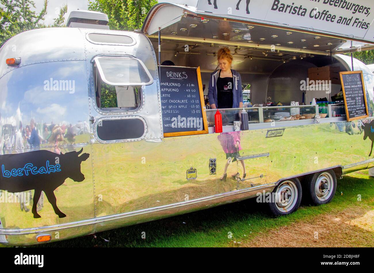 Burger van at the Glorious Goodwood race meeting at Goodwood racecourse ...