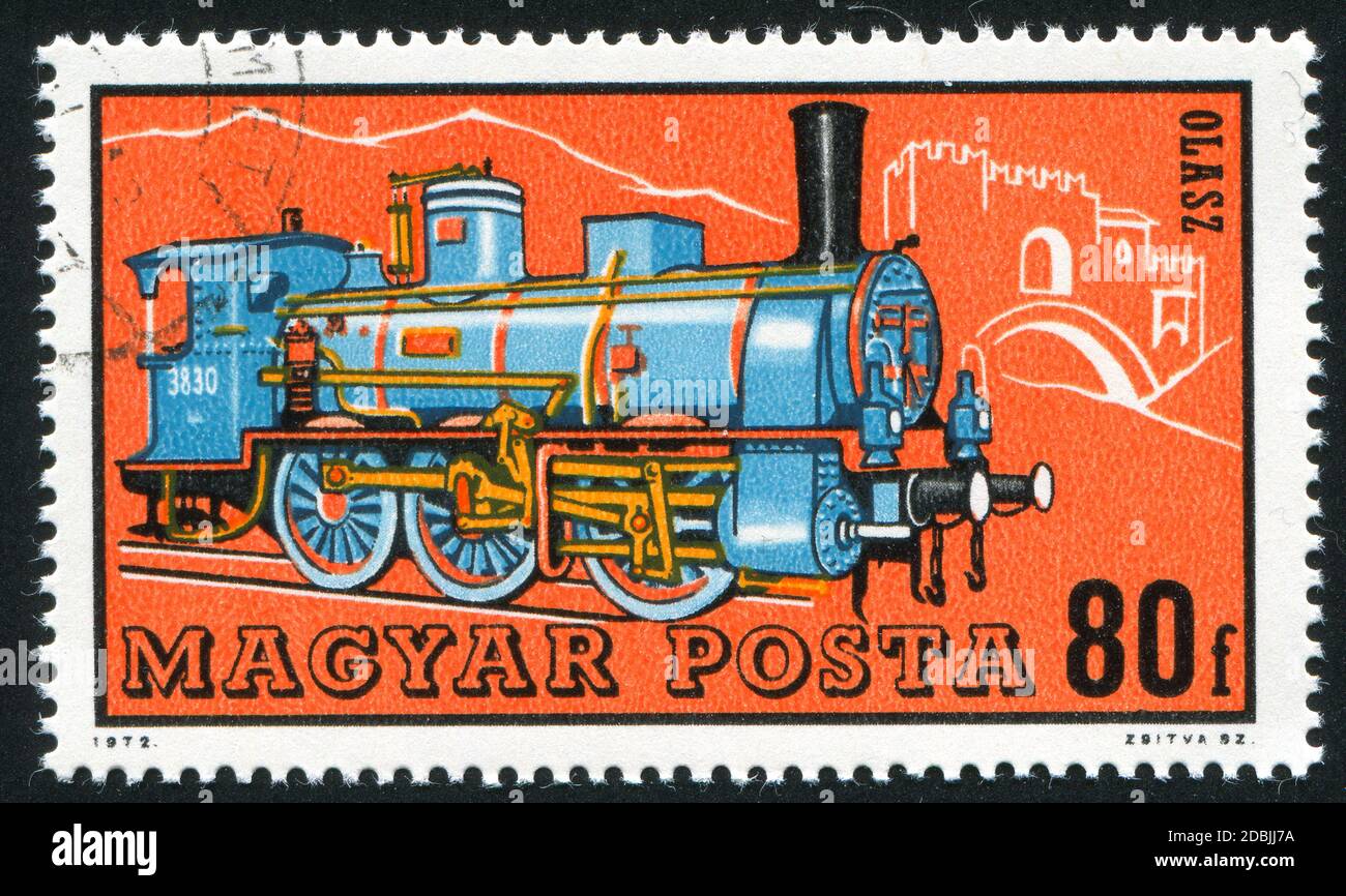 HUNGARY - CIRCA 1972: stamp printed by Hungary, shows locomotive, circa ...