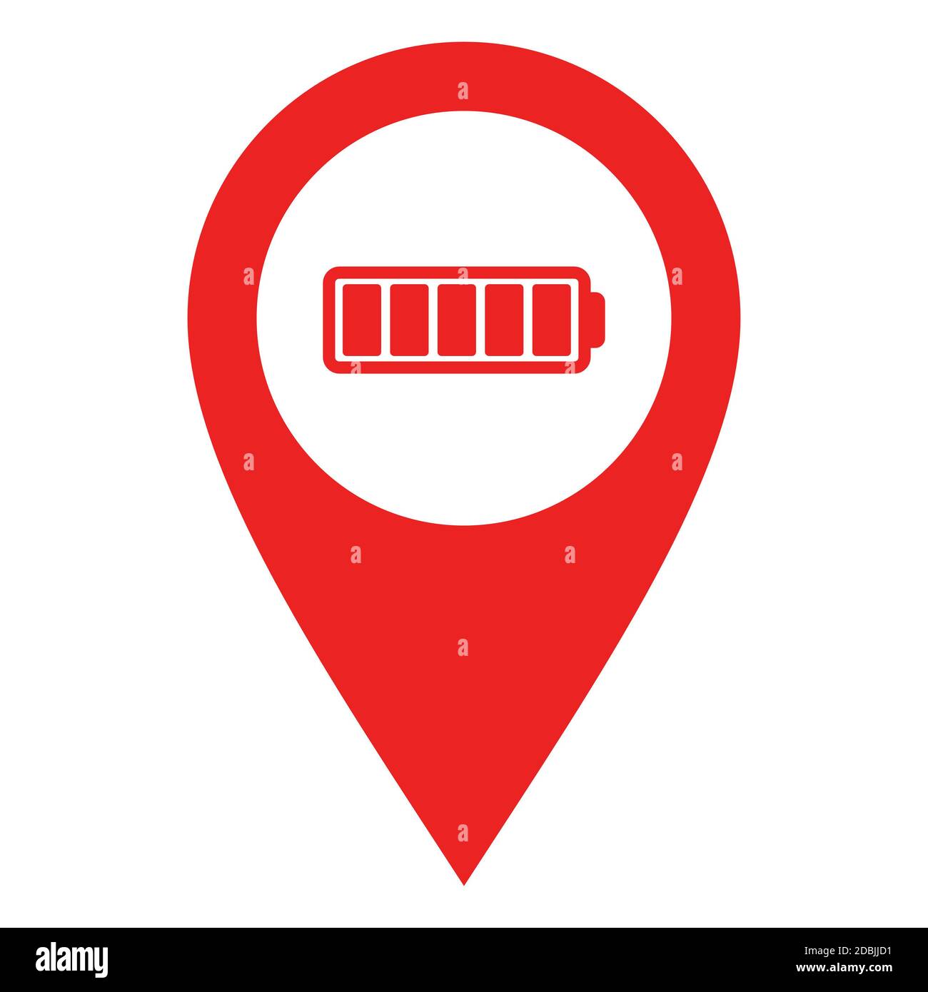 Battery and location pin Stock Photo - Alamy