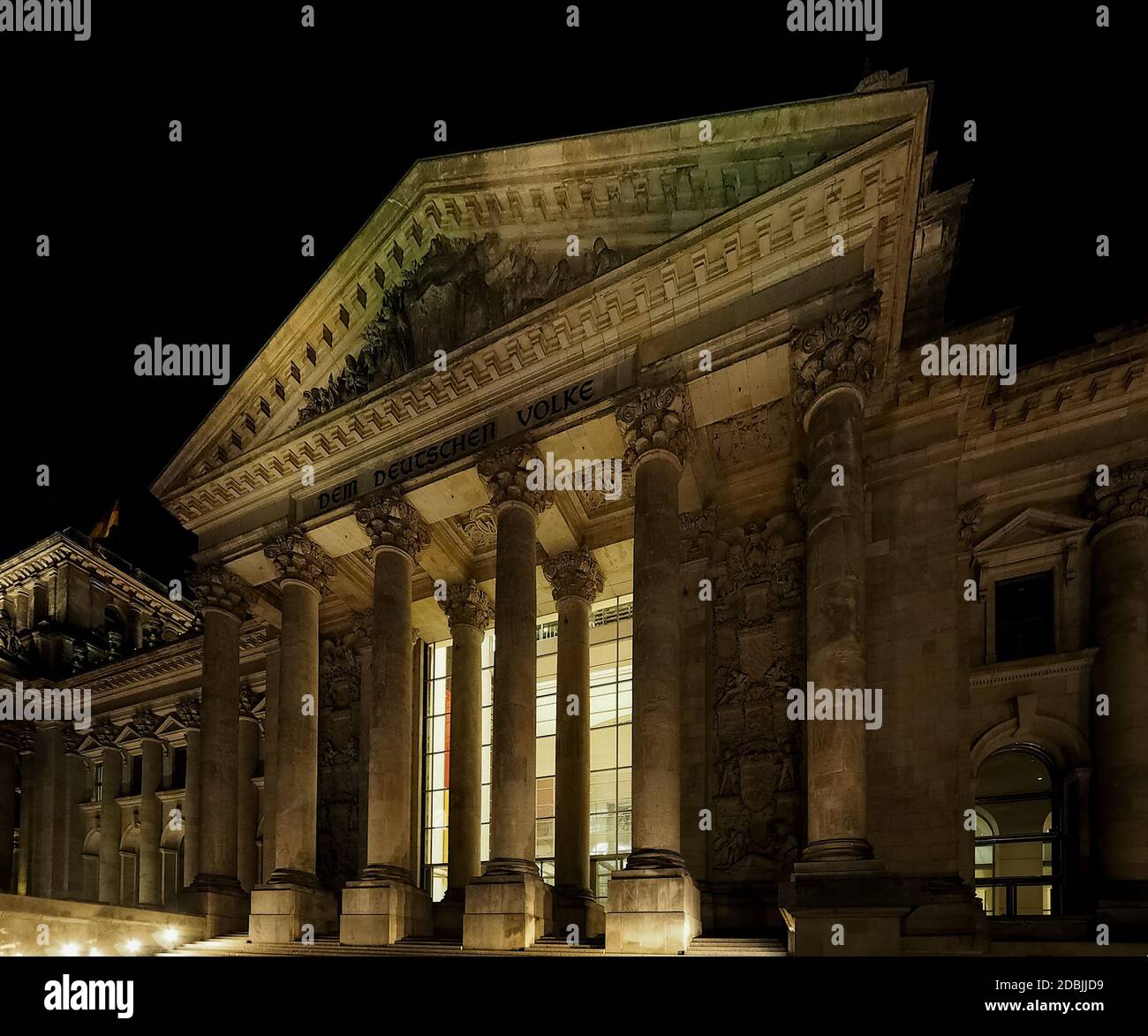 Bundestag German Houses of Parliament at night in Berlin, Germany Stock ...