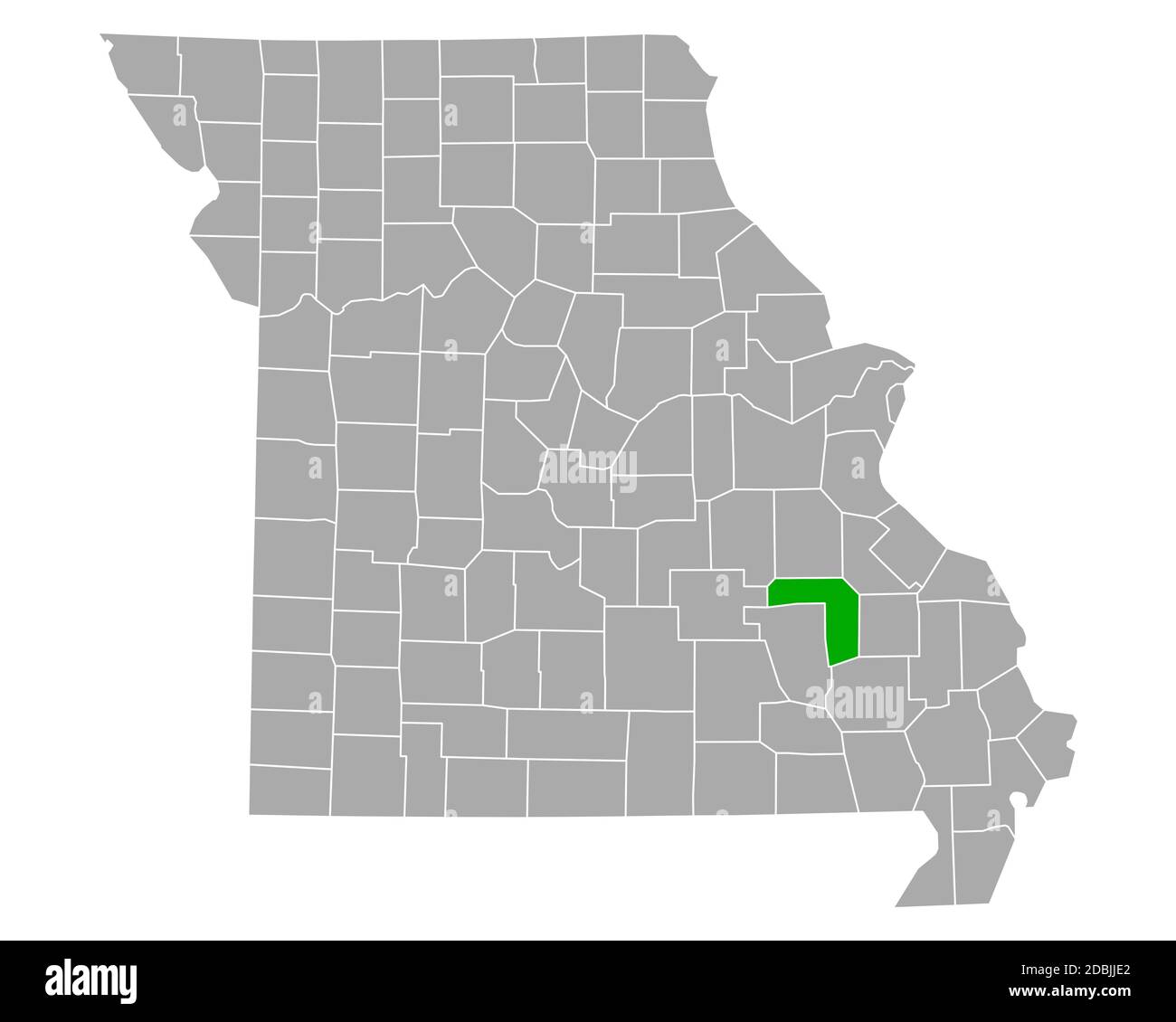 Map of Iron in Missouri Stock Photo - Alamy