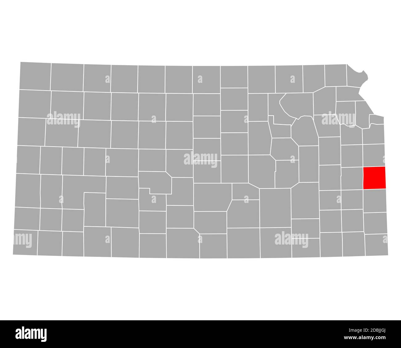 Map of Linn in Kansas Stock Photo - Alamy