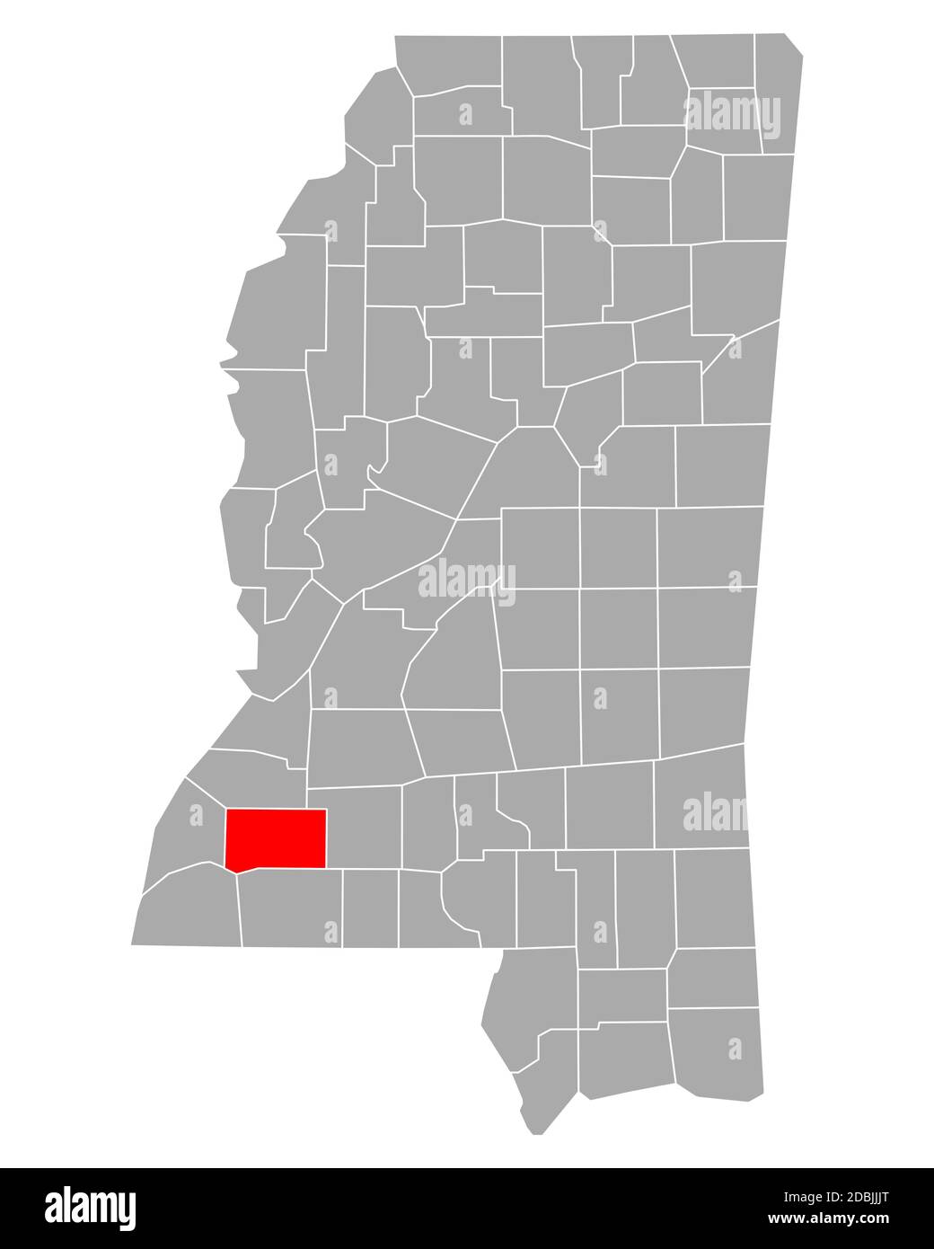 Map of Franklin in Mississippi Stock Photo - Alamy