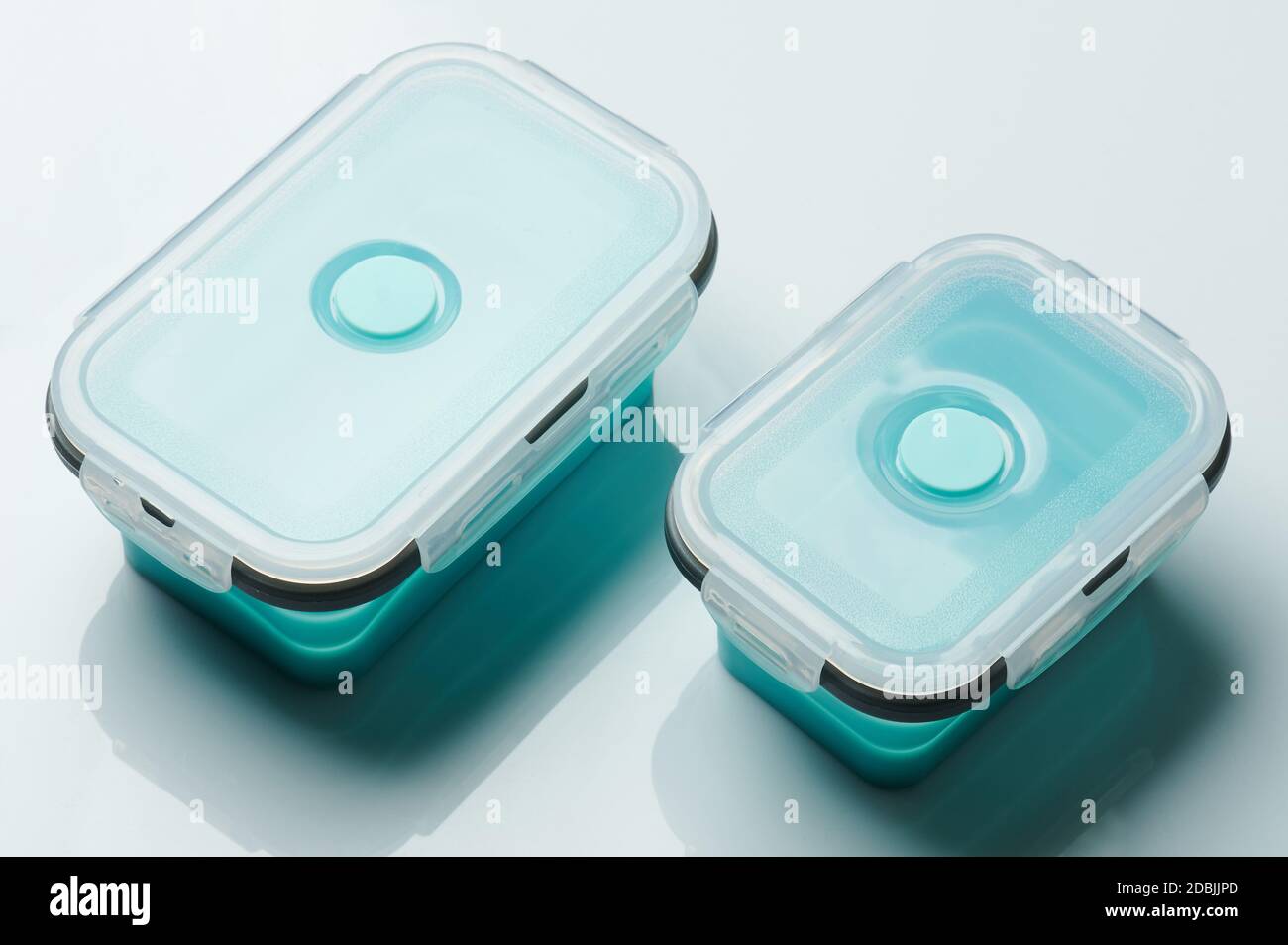 Two clean lunch boxes with cover isolated on white background Stock ...