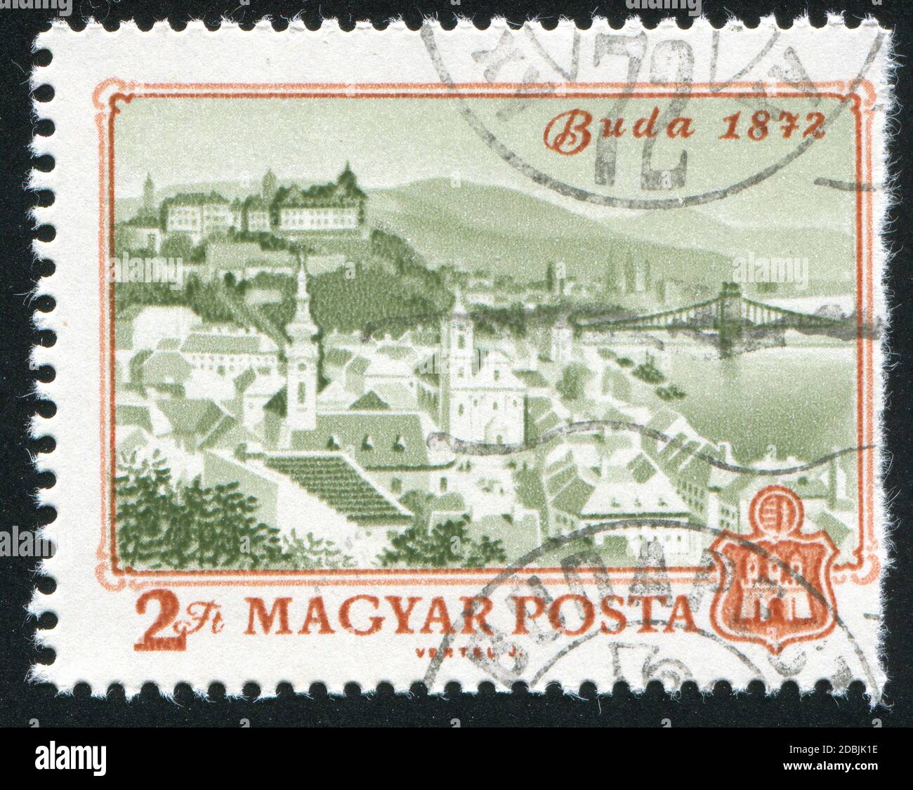 HUNGARY - CIRCA 1972: stamp printed by Hungary, shows Buda, circa 1972 ...