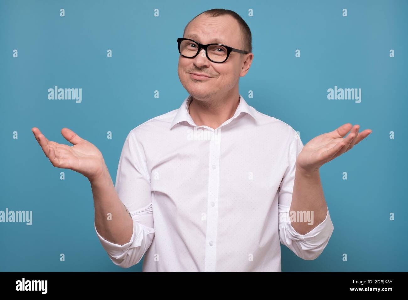man with clueless expression on his face and a funny look Stock Photo ...