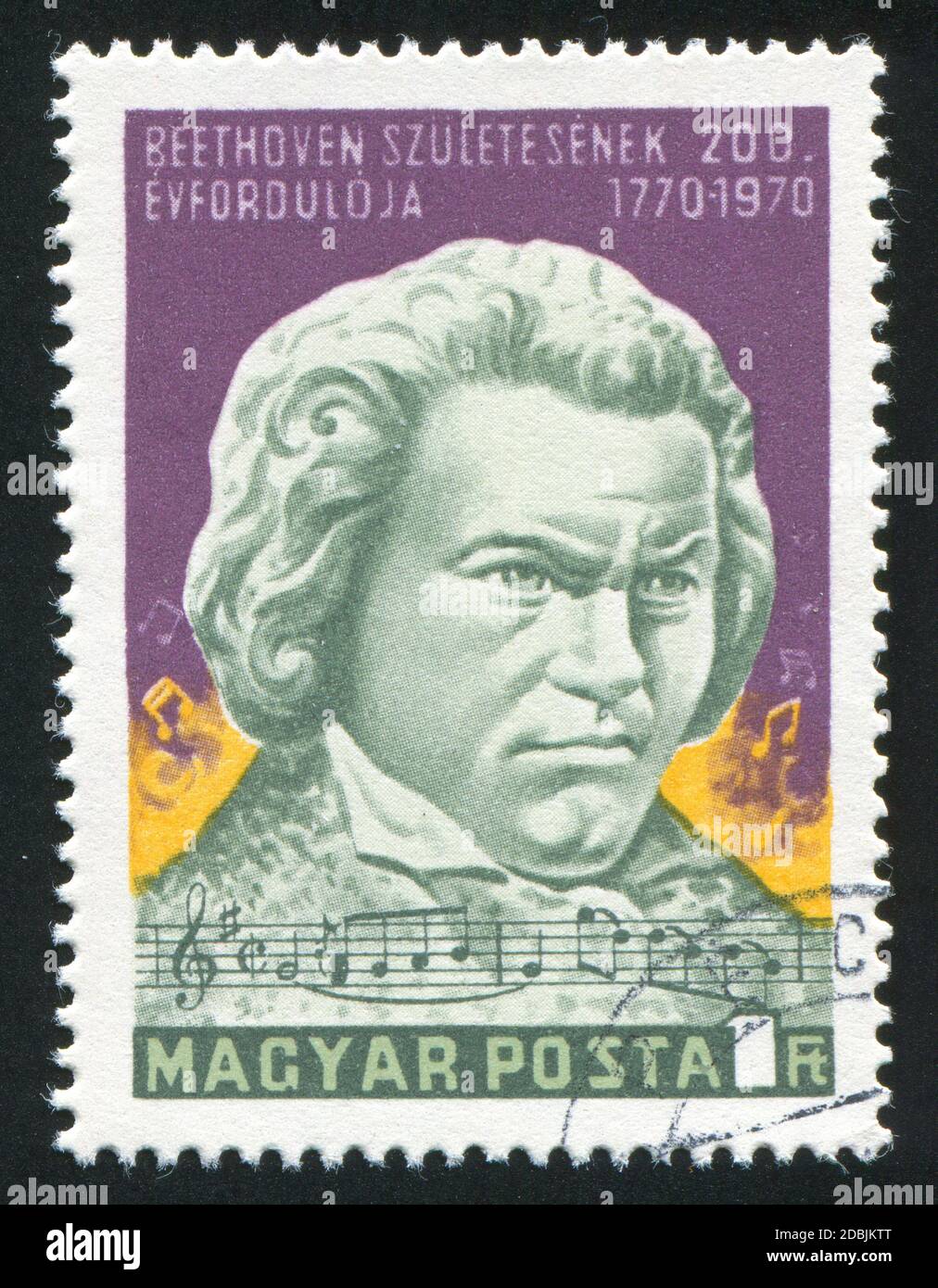 HUNGARY - CIRCA 1970: stamp printed by Hungary, shows Beethoven, circa ...