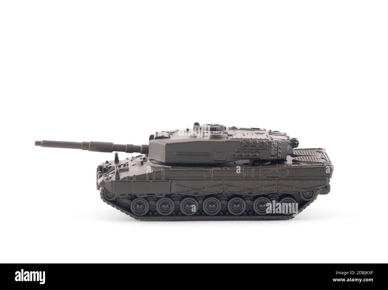 Modern tank toy miniature isolated on white background with clipping ...