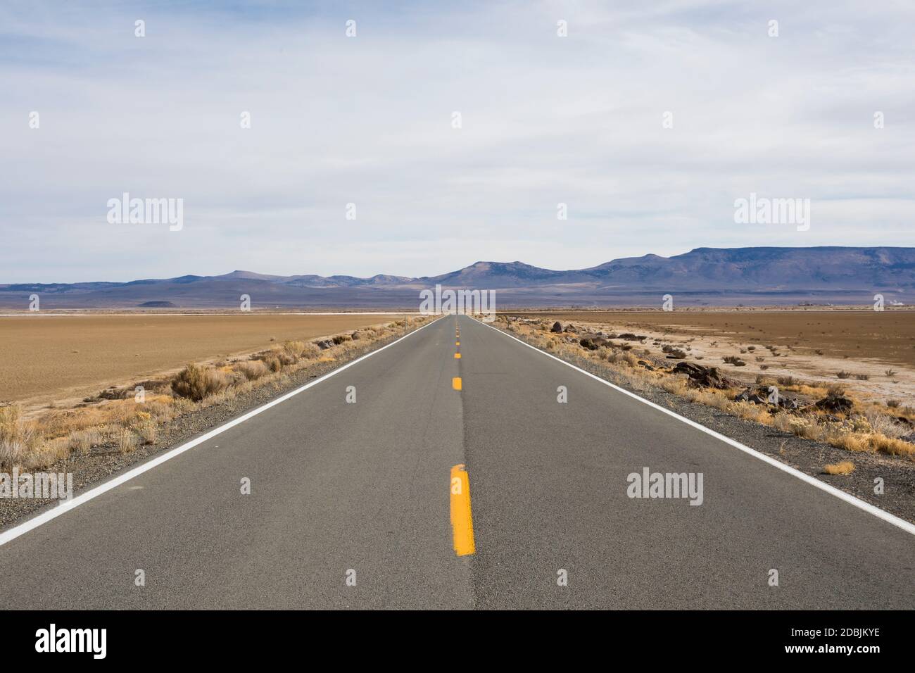 Diminishing perspective of empty highway, California, USA Stock Photo ...
