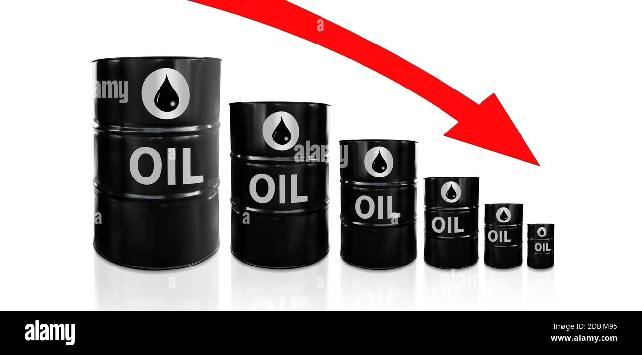 Metal oil barrels. Oil, gas and petroleum industry and manufacturing ...