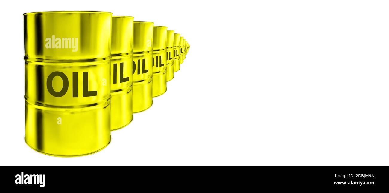 Metal oil barrels. Oil, gas and petroleum industry and manufacturing ...
