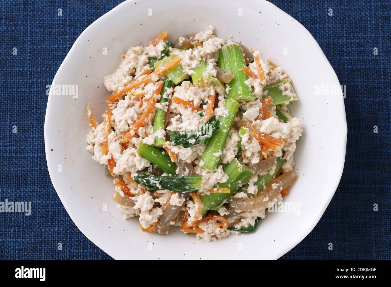 Japanese traditional food, Seasoned of tufu and vegetables, Aemono ...