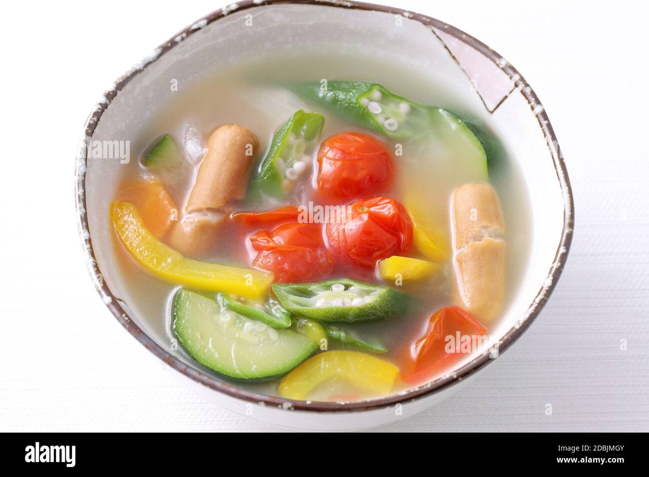 Soup of sausage and vegetables, Pot-au-feu (japanese-style Stock Photo ...