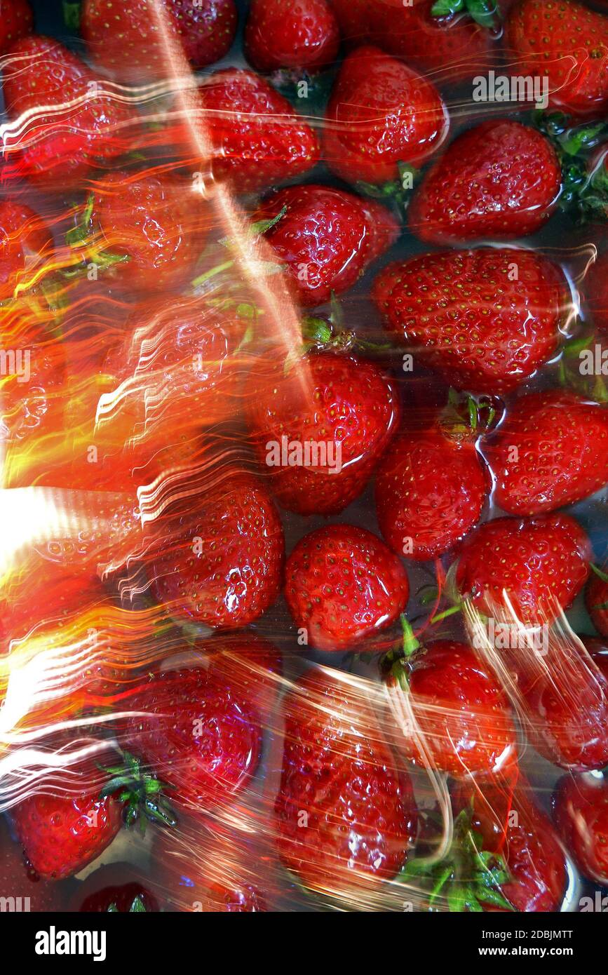 Strawberries with light reflections Stock Photo - Alamy