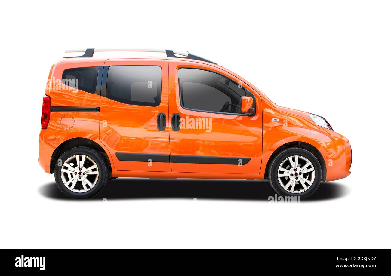 Small MPV car side view isolated on white background Stock Photo - Alamy