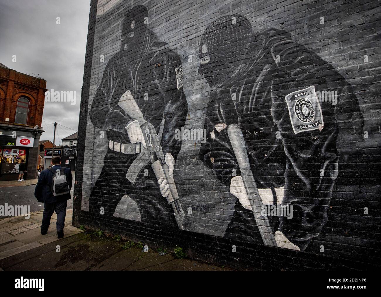 Ulster Volunteer Force (UVF) mural in support the of Ulster loyalist ...