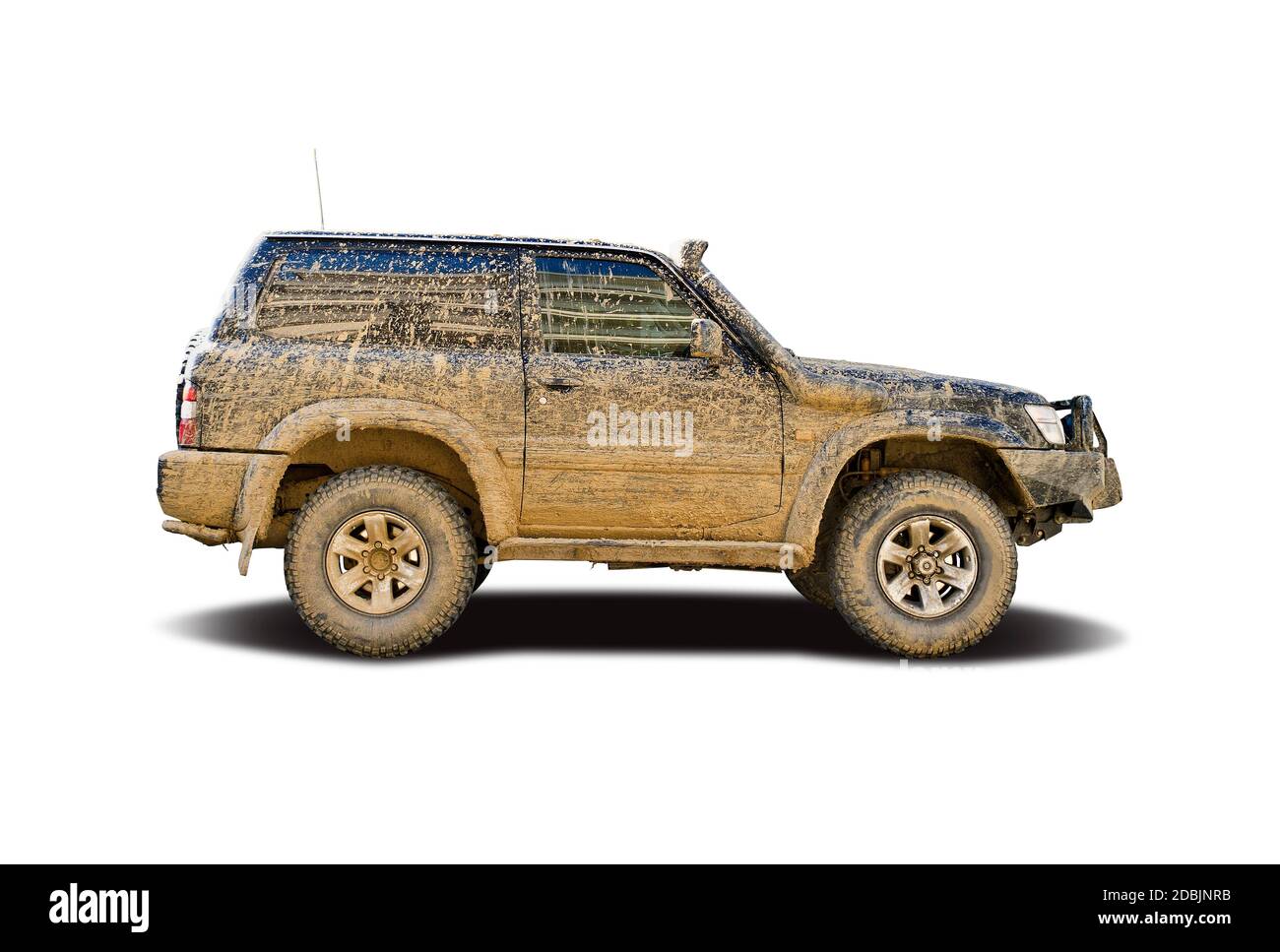 Mud splatter car side view isolated on white Stock Photo - Alamy