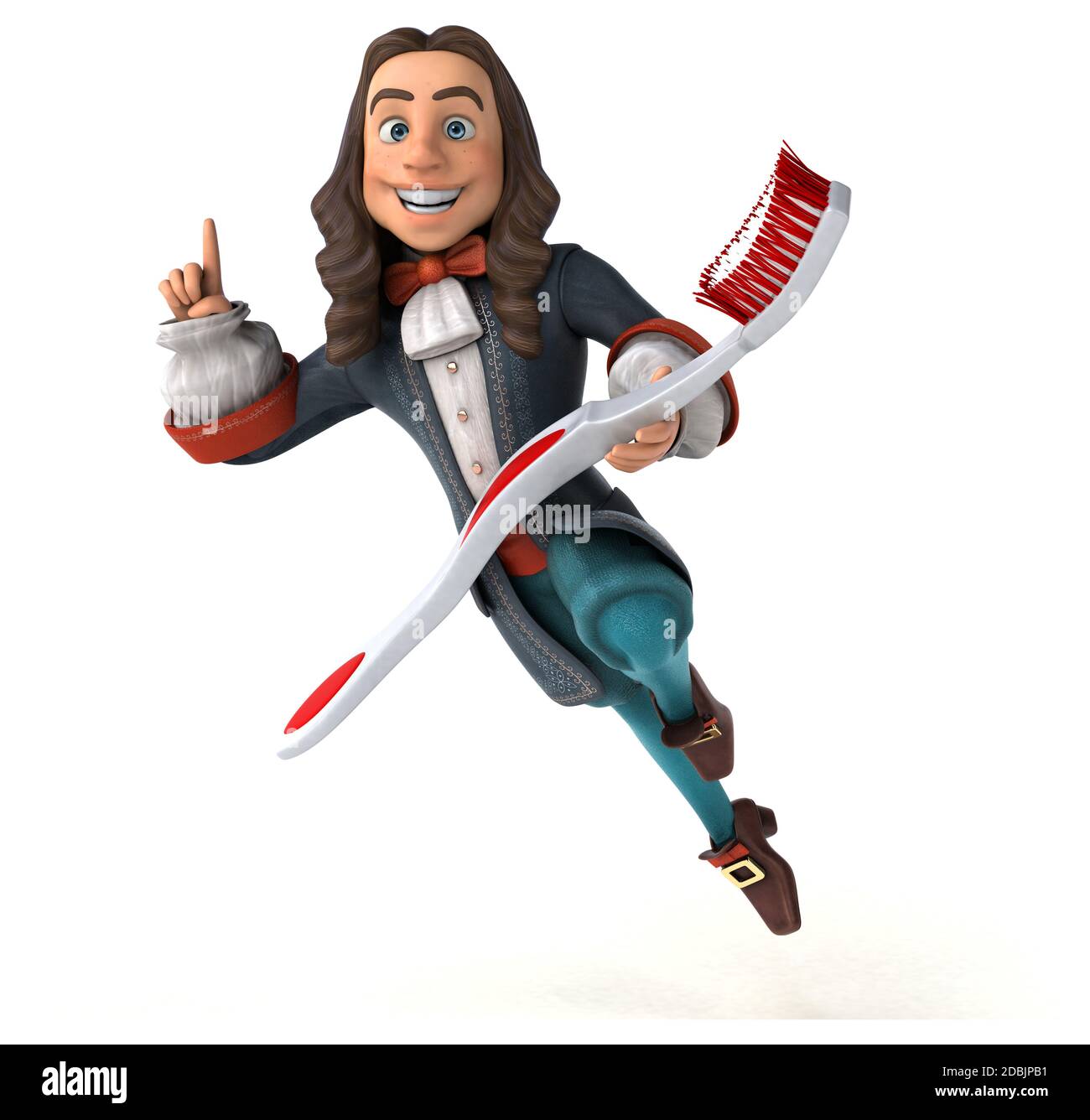 3D Illustration of a cartoon man in historical baroque costume Stock ...