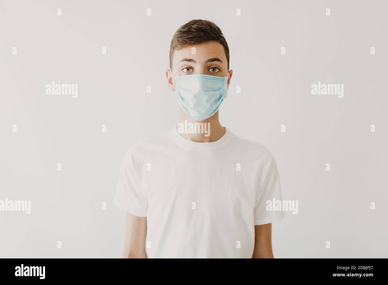 A person wearing a hygiene mask to prevent infection, airborne ...