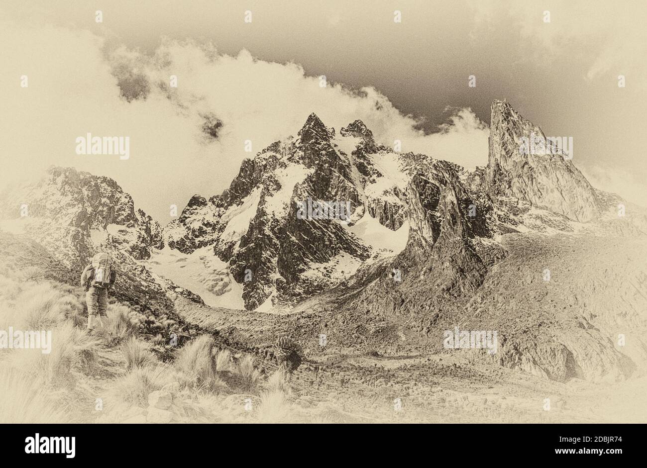 Kenya. This is Mount Kenya from the Teleki Valley as it was in 1976/77 ...