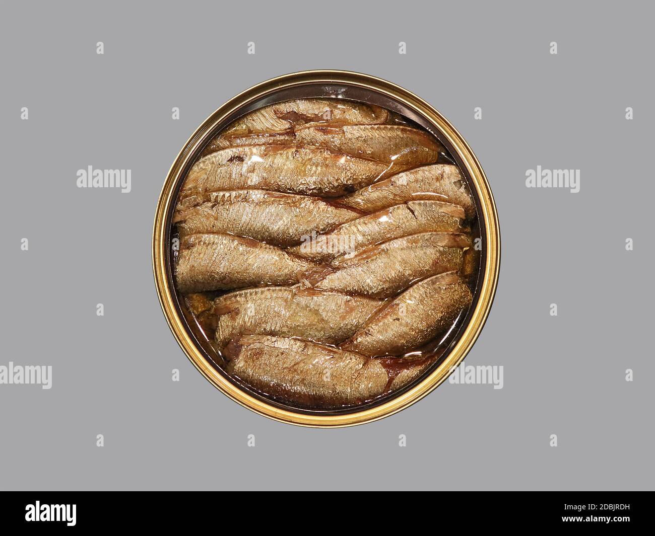 Canned fish sprats in oil in a tin can. on an isolated background Stock ...