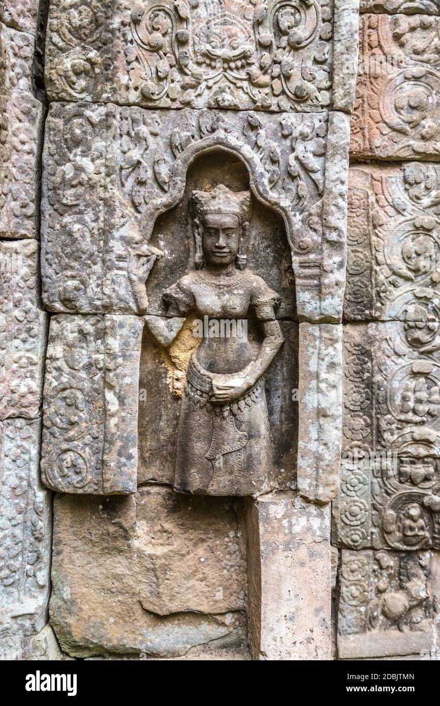 Ta Som temple in complex Angkor Wat in Siem Reap, Cambodia in a summer ...