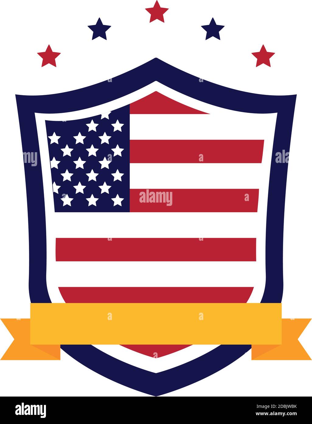 united states of america flag in shield vector illustration design ...