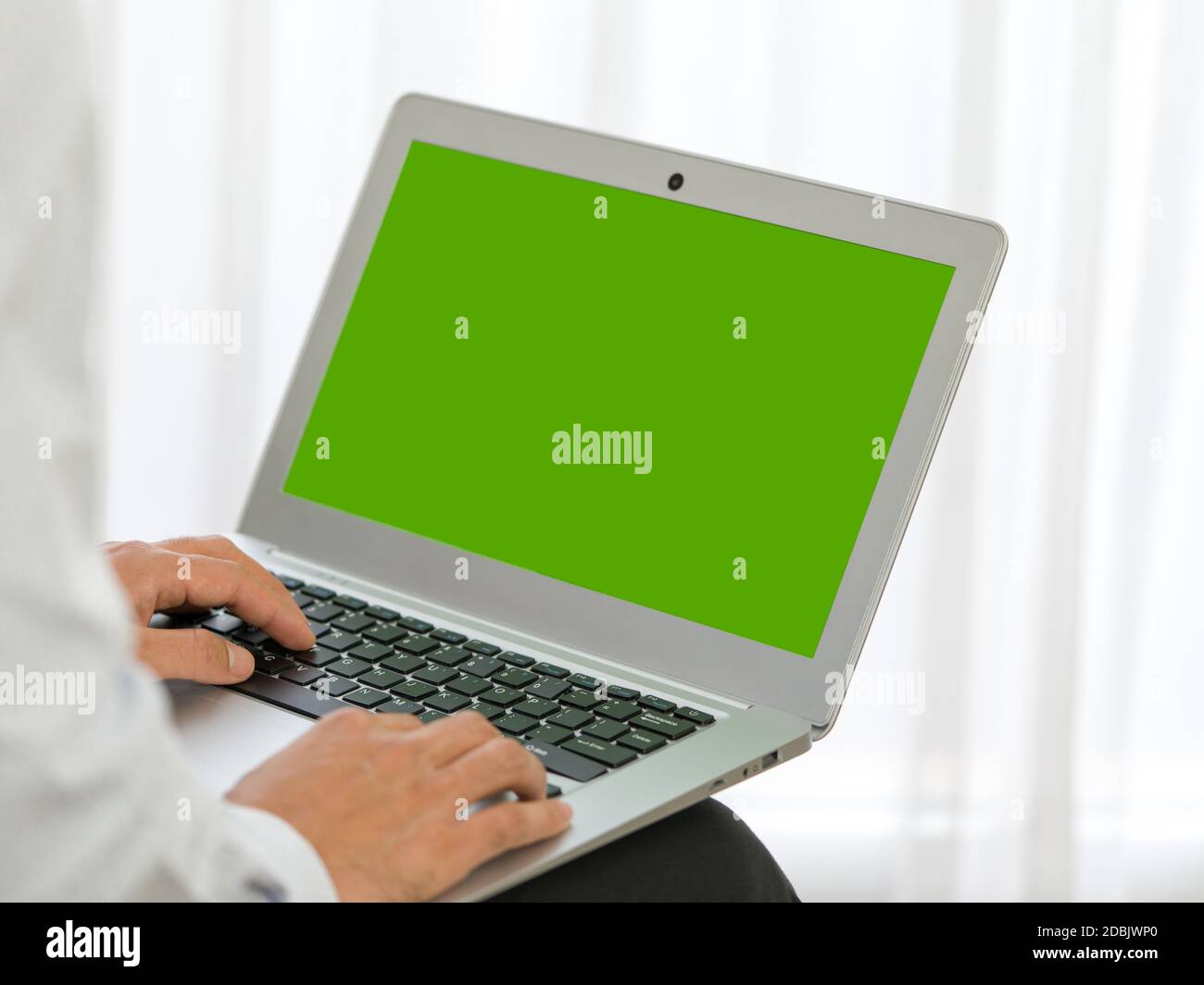 Computer green screen typing hands hi-res stock photography and images ...