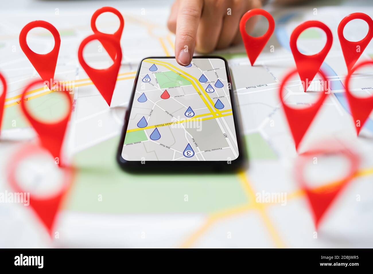 Local Map Pin Marker Search In City Stock Photo - Alamy