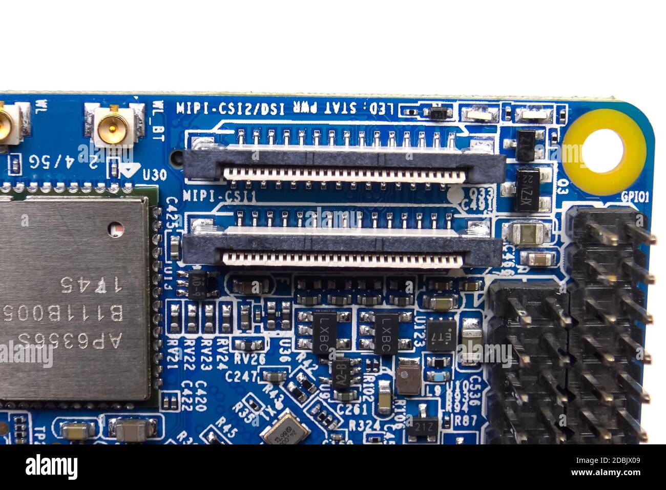 Pay a mini computer with a processor and interface connectors ...