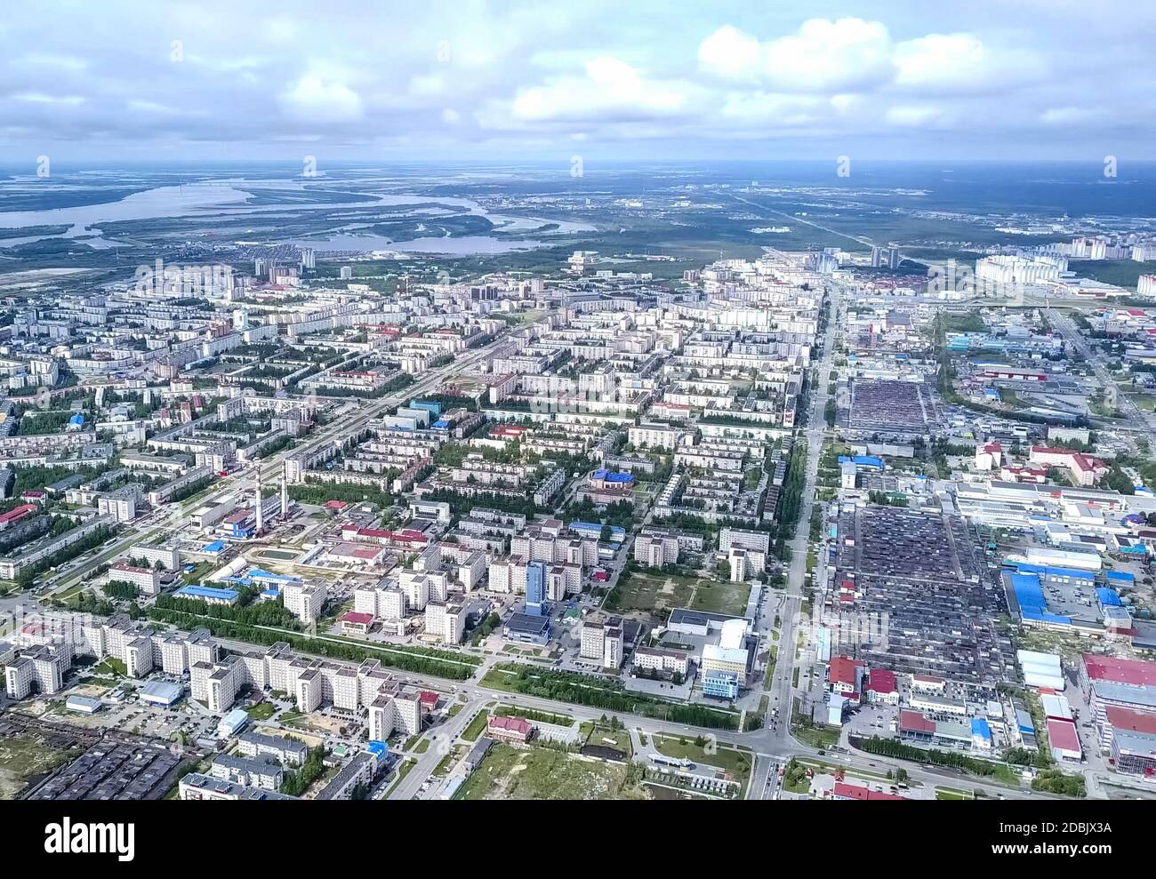 View from above on the city of Surgut. Hunts-Mansi Autonomous Region ...