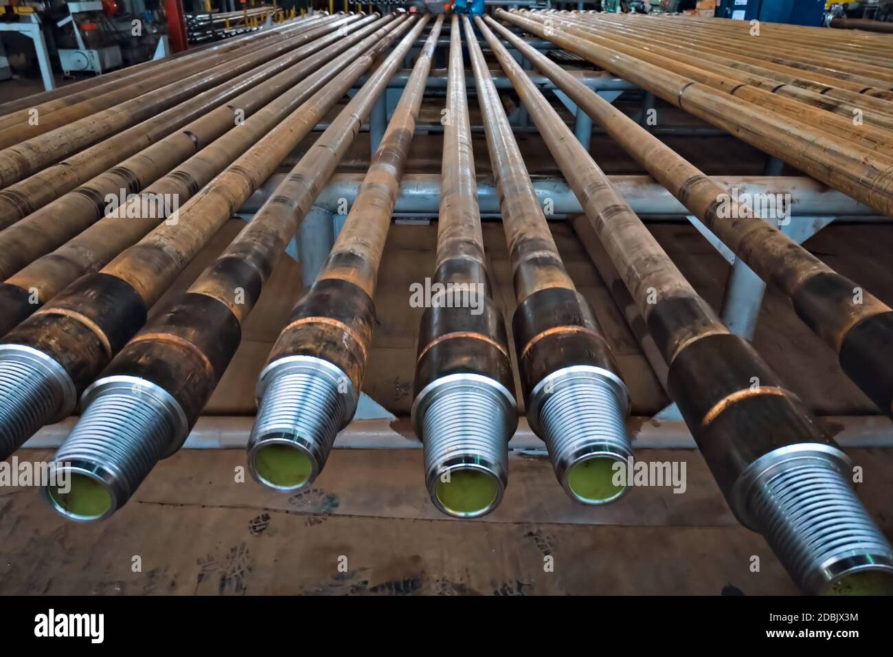 Pumped compressor pipes for the oil well. Oil and gas equipment Stock ...