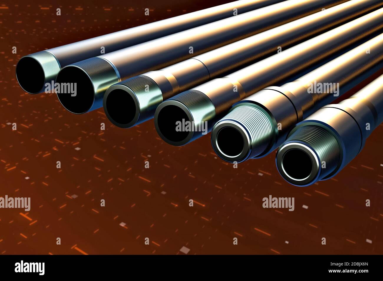 Pumped compressor pipes for the oil well. Oil and gas equipment Stock ...