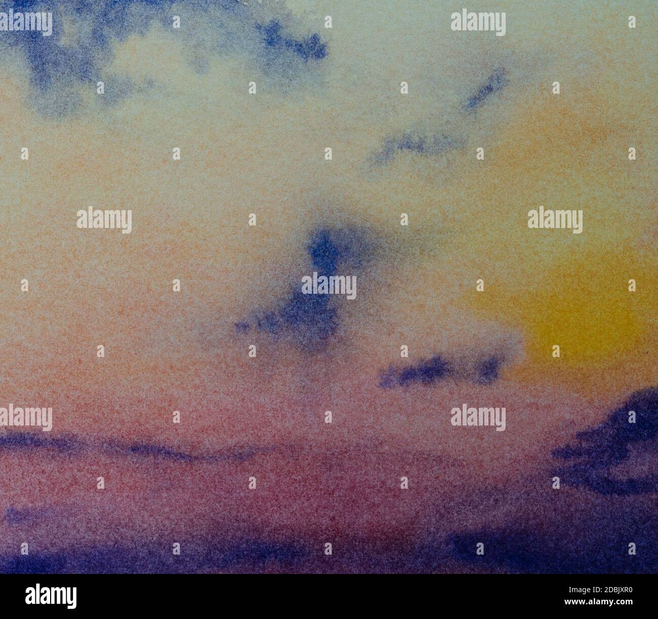 Abstract twilight sky watercolor painting background. Skyline and ...