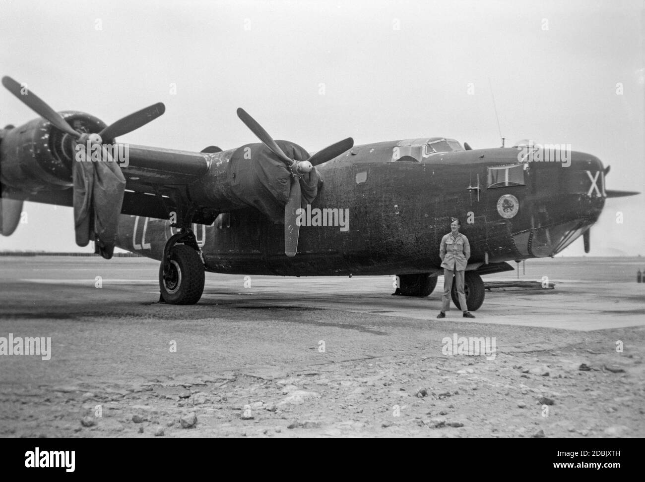 A British Royal Air Force airmen standing in front of a Royal Air Force ...