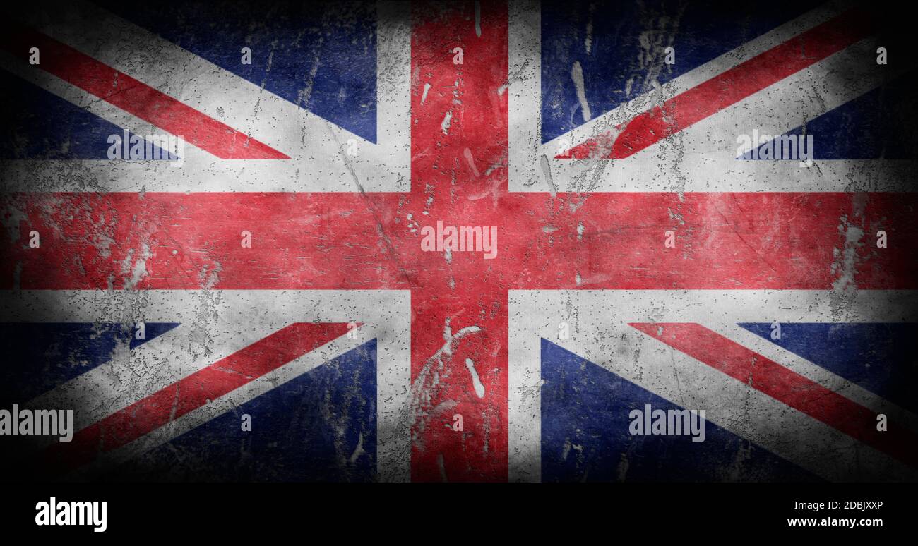 Great Britain Flag. Union Jack. Grunge texture with cracks and ...