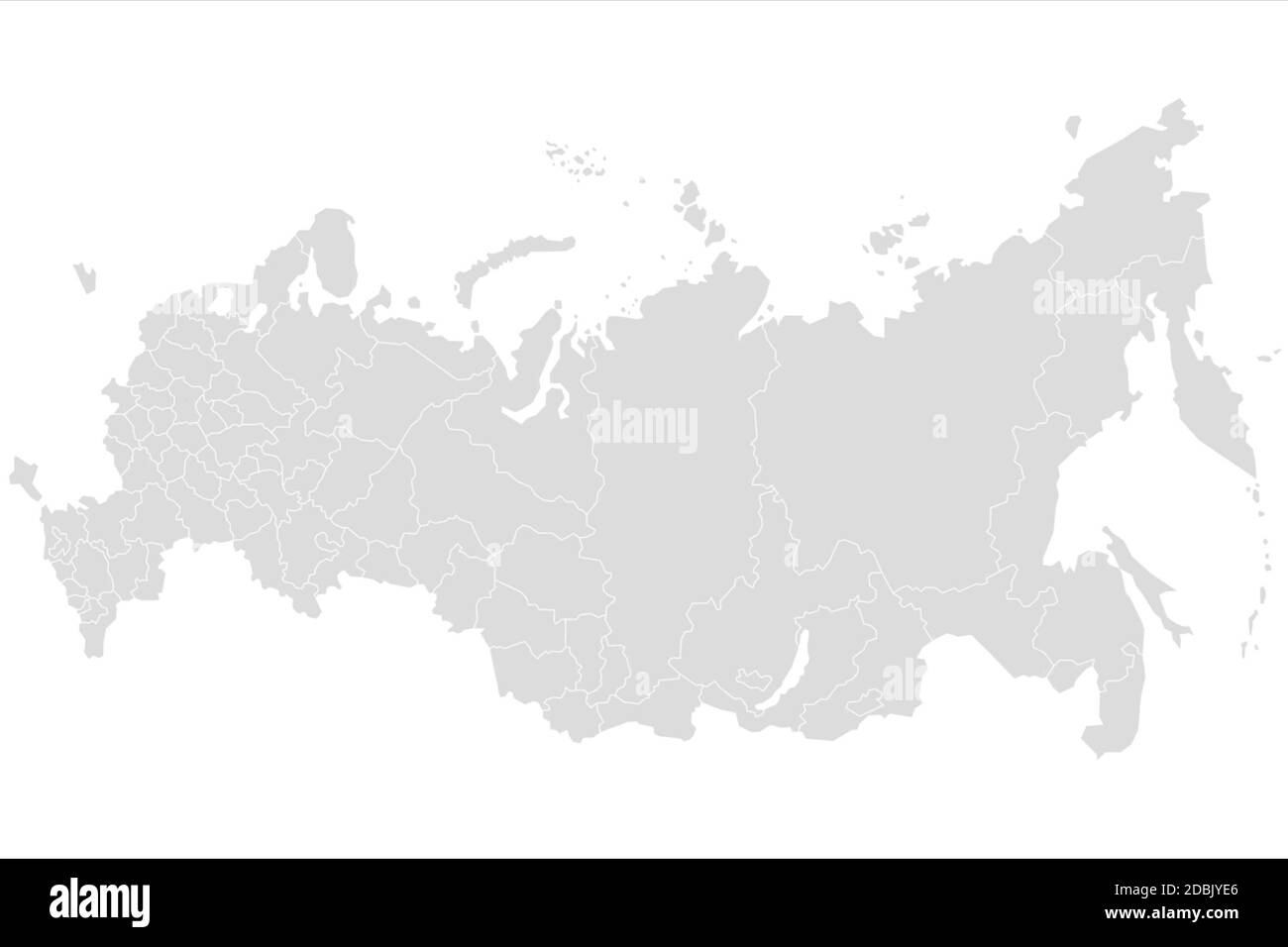 Russia map illustration. Map of Russia in gray on a white background ...