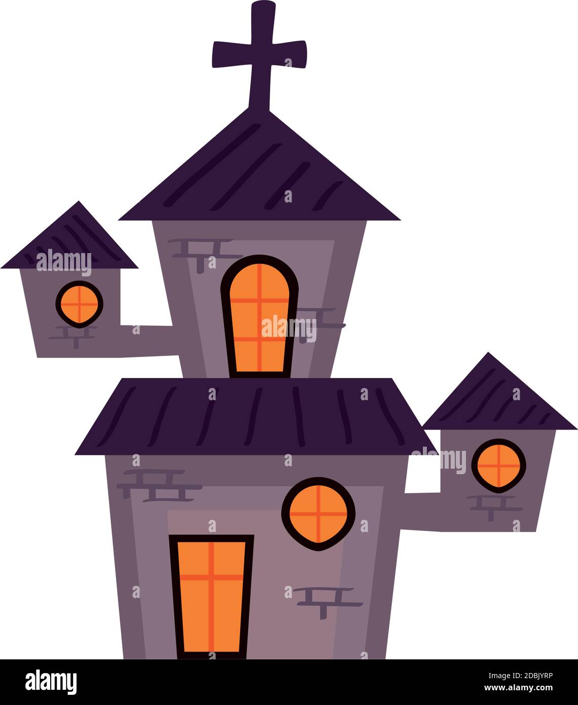 halloween haunted church building icon vector illustration design Stock ...