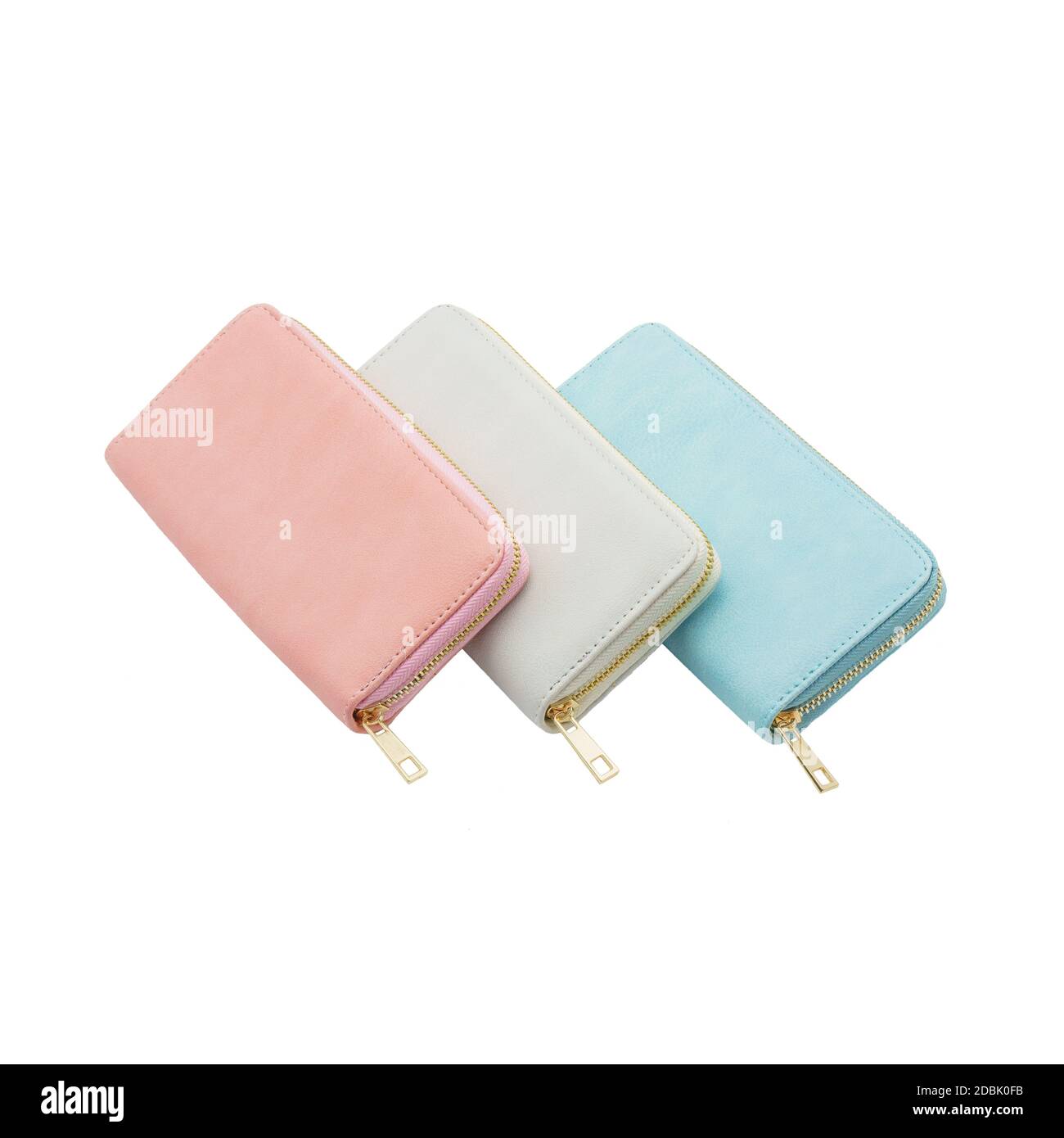 Three wallets in the colors red, gray and blue Stock Photo - Alamy