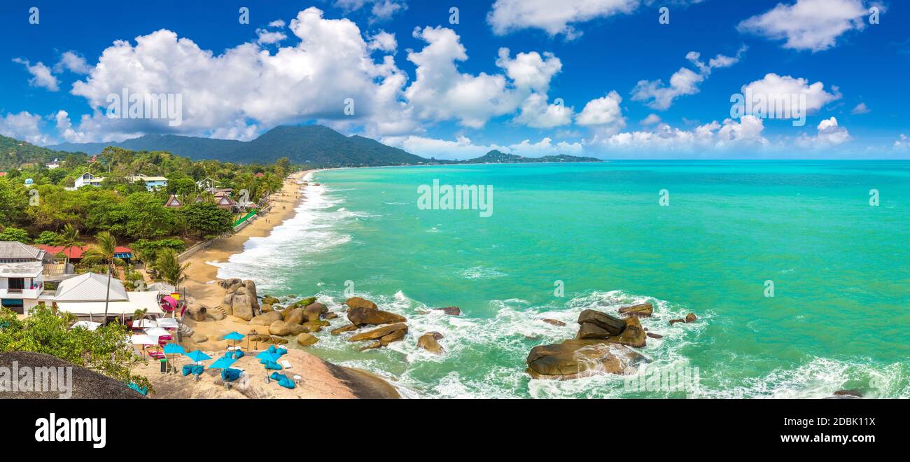 Panorama of Lamai Beach on Koh Samui island, Thailand in a summer day ...