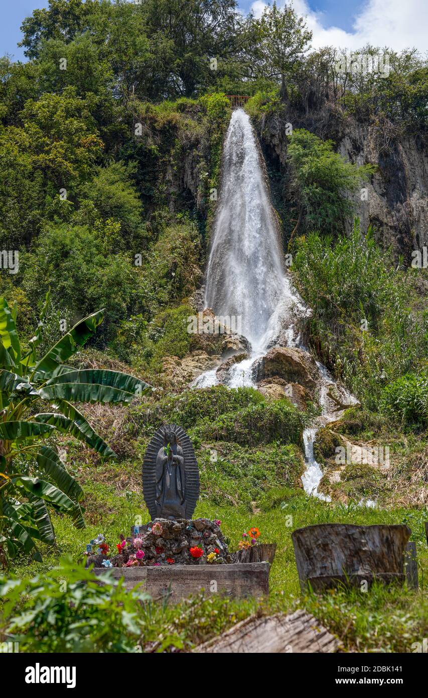 The Waterfall known as El Chorrito, in the Mexican state of Tamaulipas ...