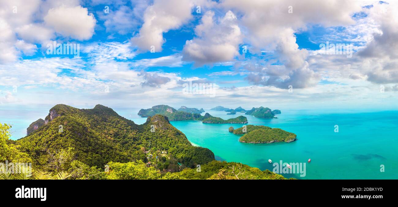 Panorama of Mu Ko Ang Thong National Park, Thailand in a summer day ...