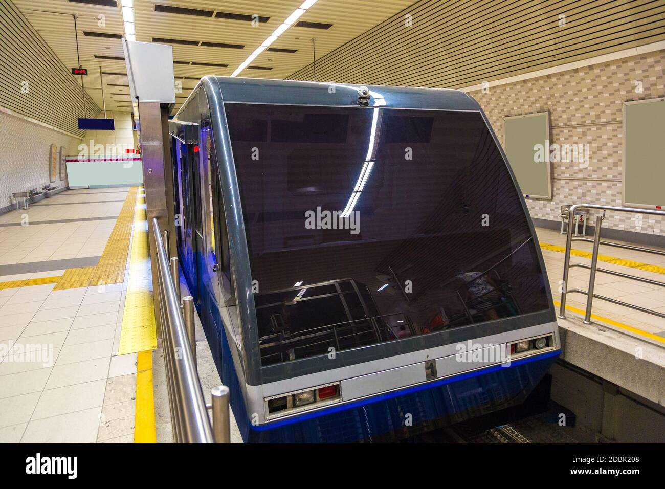 Modern tunnel funicular train in Istanbul in a summer day Stock Photo ...