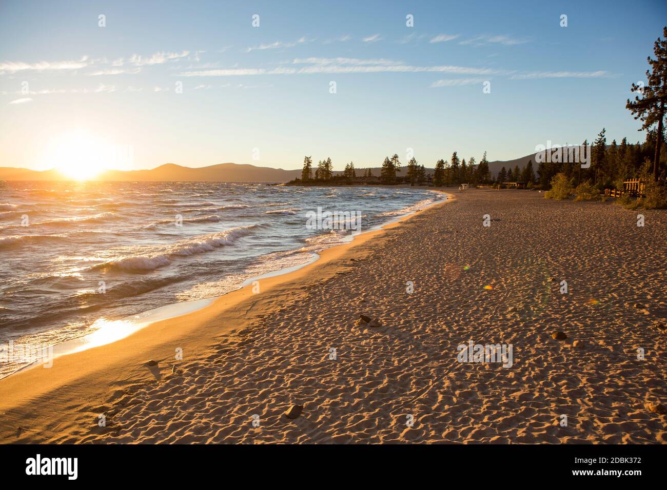 Beach on shore of Lake Tahoe, Incline Village, Nevada, USA Stock Photo ...