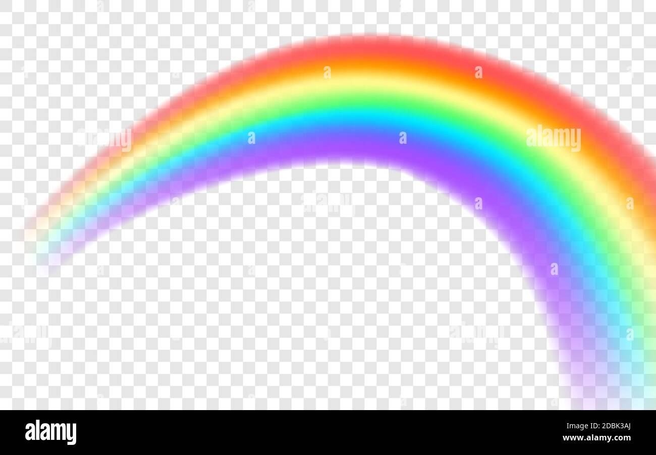 Rainbow icon. Realistic arch shape isolated on transparent background ...