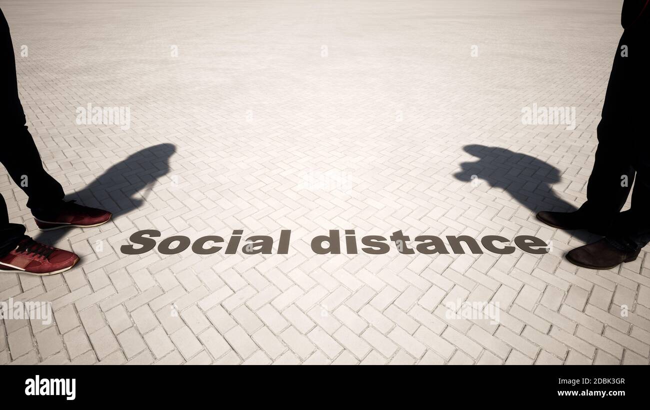 Concept or conceptual 3d illustration of two men meeting following ...