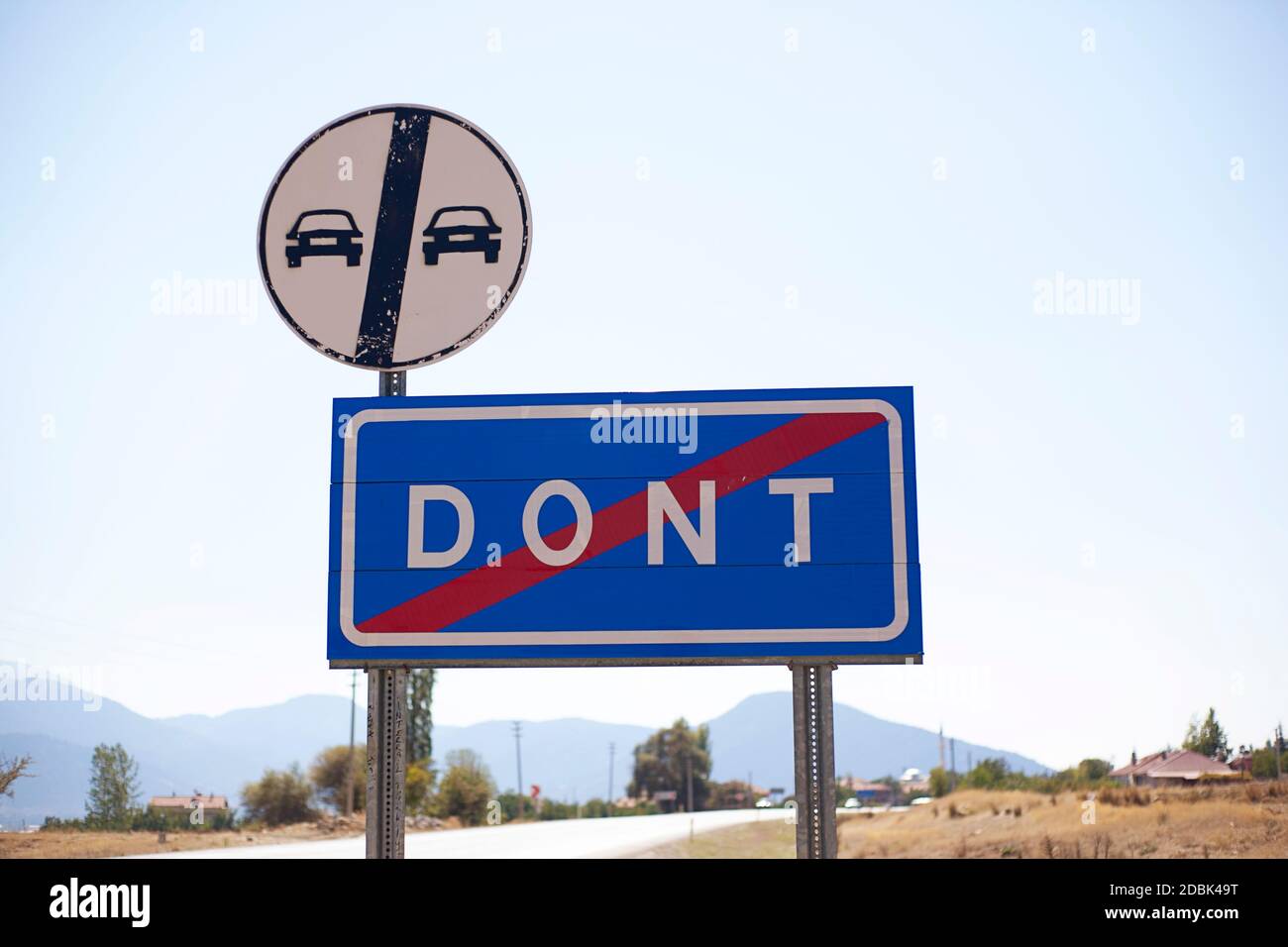 Road signs on highway, Kas, Anatolia, Turkey Stock Photo - Alamy