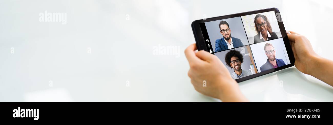 Online Video Conference Meeting Call Or Webinar At Work Stock Photo - Alamy