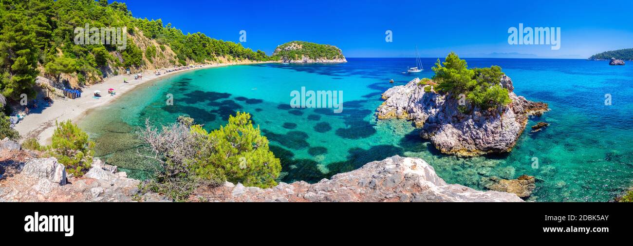 Amazing beach Stafilos, Skopelos, Greece Stock Photo - Alamy
